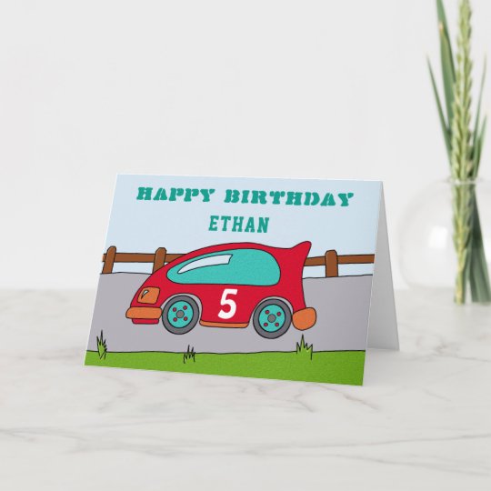 Happy Birthday Racing Car Card | Zazzle.com