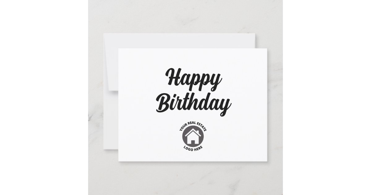 Happy Birthday Real Estate Logo Postcard | Zazzle