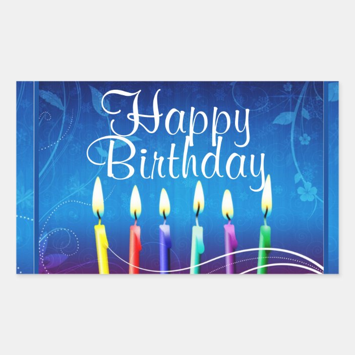 Happy Birthday Rectangular Sticker | Zazzle.com