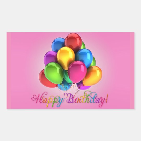 Happy Birthday Rectangular Sticker | Zazzle.com