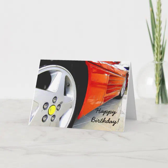 Happy Birthday Red Sports Car greeting card | Zazzle