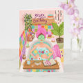 Happy Birthday Relax Woman Flowers Mom Girl Mother Card | Zazzle