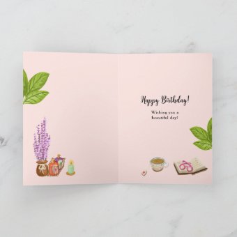Happy Birthday Relax Woman Flowers Mom Girl Mother Card | Zazzle