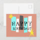 Happy Birthday Retro Atomic Art Panel Postcard | Zazzle