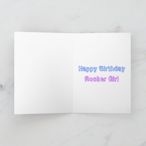 Happy Birthday Rocker Girl Card | Zazzle