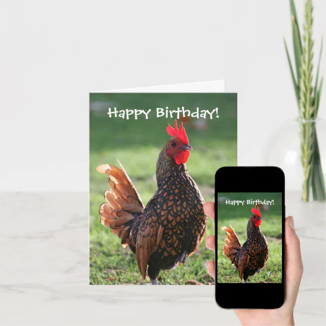 Happy Birthday, Rooster Card | Zazzle