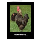 Happy Birthday Rooster and Hen Card | Zazzle.com