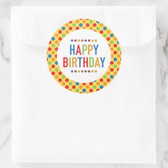Happy Birthday Round Sticker | Zazzle