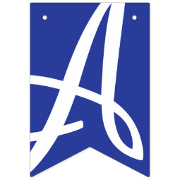 HAPPY BIRTHDAY Royal Blue And White Bunting Flags | Zazzle