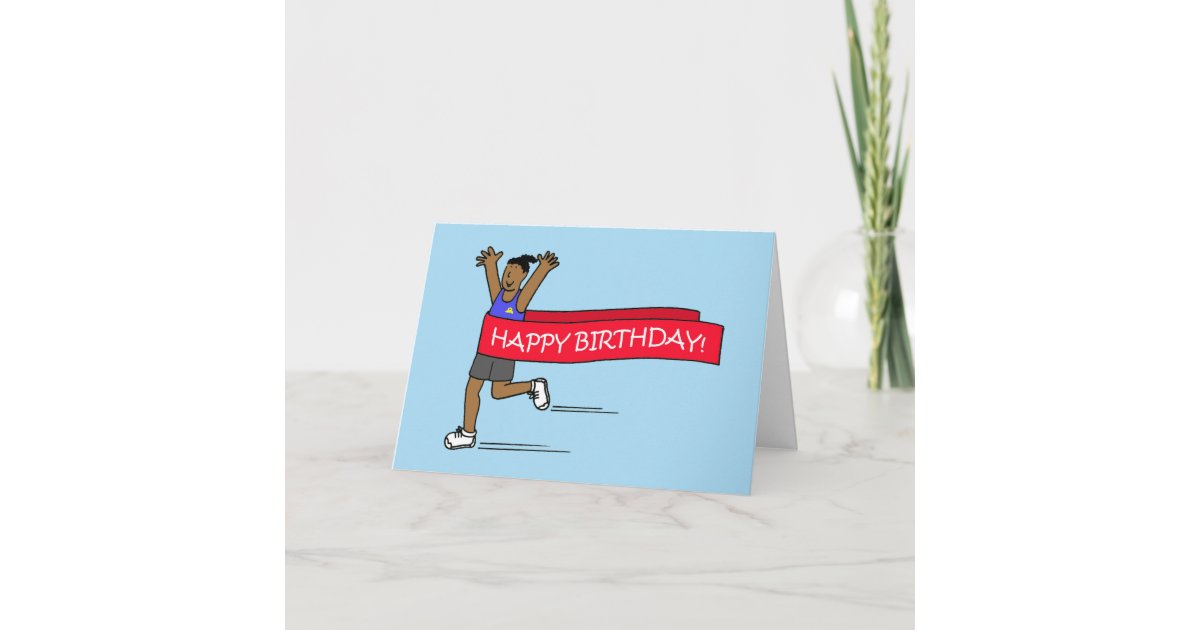 Happy Birthday Runner for Her Card | Zazzle