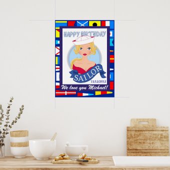 Happy Birthday Sailor Poster - SRF | Zazzle
