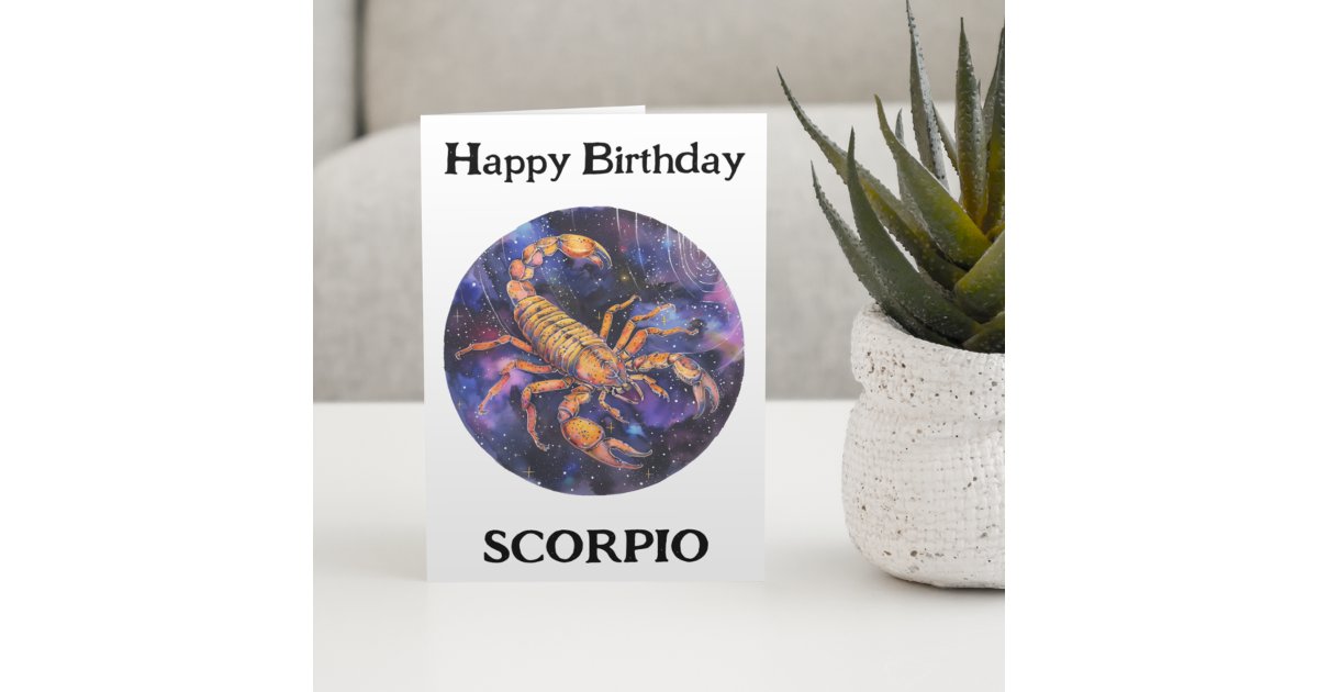 Happy Birthday Scorpio Zodiac Card | Zazzle