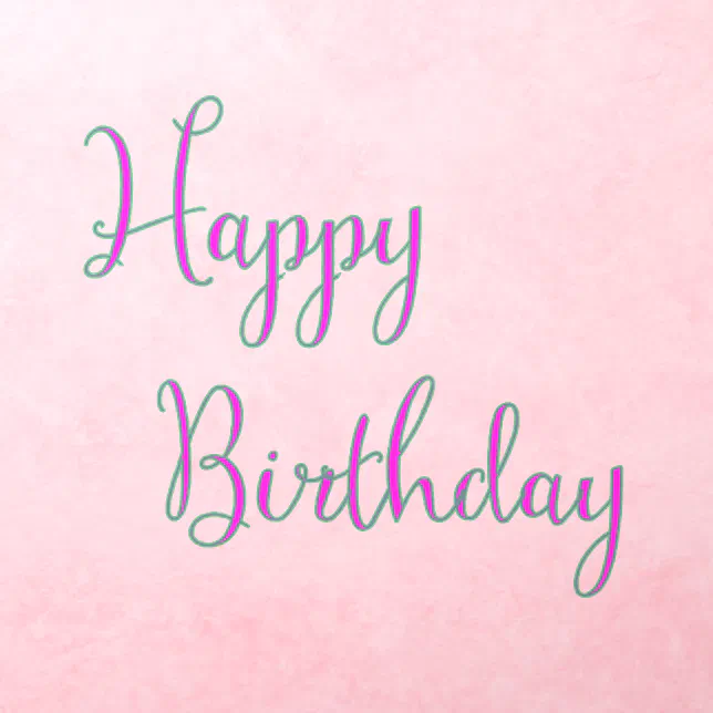 Happy Birthday Script Font Purple & Green Wall Decal | Zazzle