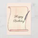 Happy Birthday Scroll and Quill Postcards | Zazzle