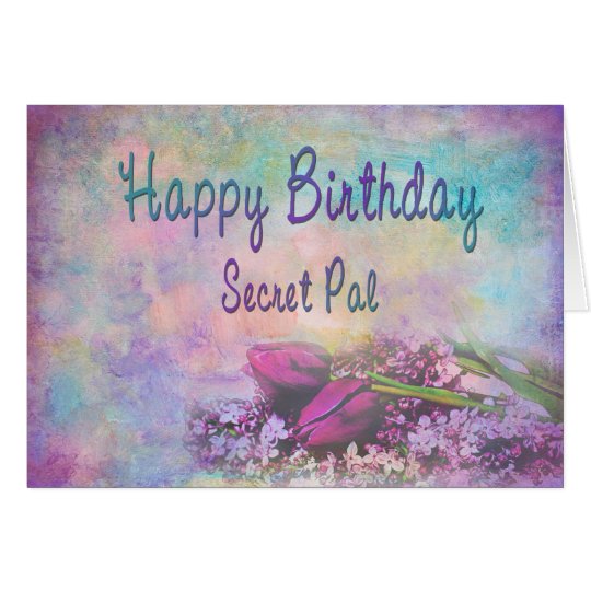 HAPPY BIRTHDAY SECRET PAL - Soft Floral Elegance Card | Zazzle.com