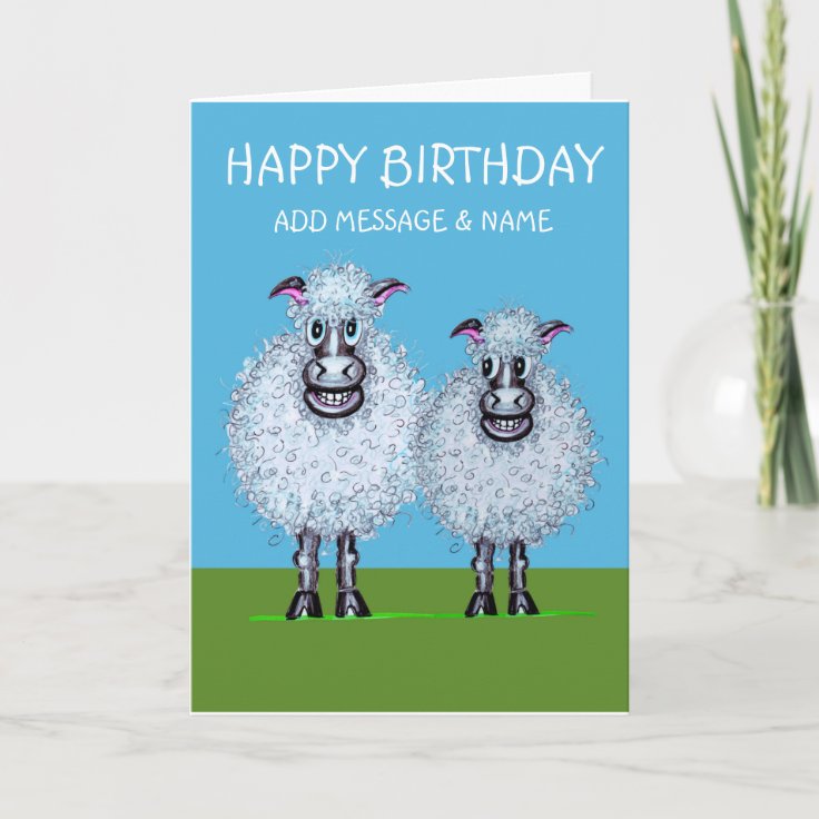 Happy birthday sheep card | Zazzle