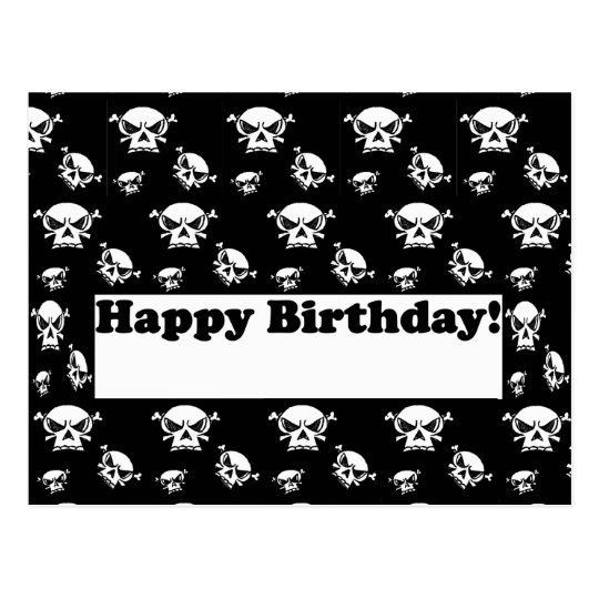 Happy Birthday Skulls Template Postcard | Zazzle.com