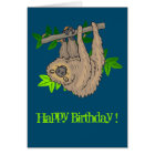 Cute Sloth Happy Birthday Card | Zazzle.com