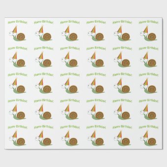 Happy Birthday! Snail Wrapping Paper | Zazzle