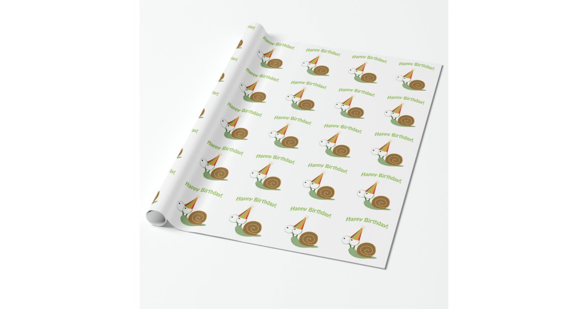 Happy Birthday! Snail Wrapping Paper | Zazzle