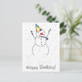 Happy Birthday! Snowman Postcard | Zazzle