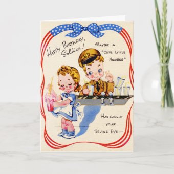 Happy Birthday Soldier Vintage Card | Zazzle