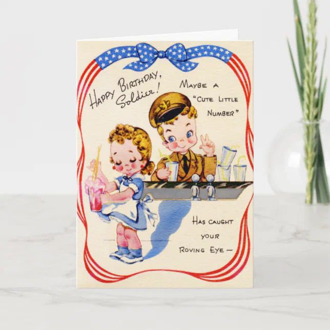 Happy Birthday Soldier Vintage Card | Zazzle