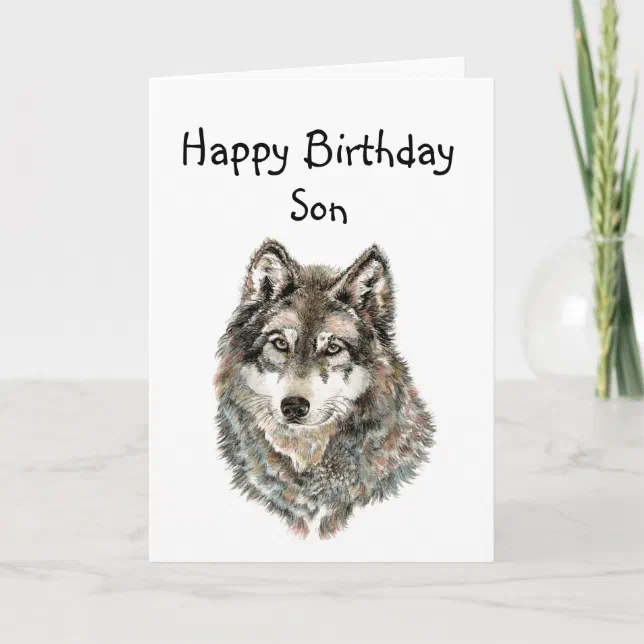 Happy Birthday Son Humor Wolf, Wolves Card | Zazzle