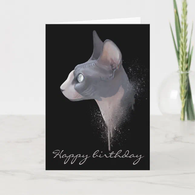Happy birthday sphynx card | Zazzle
