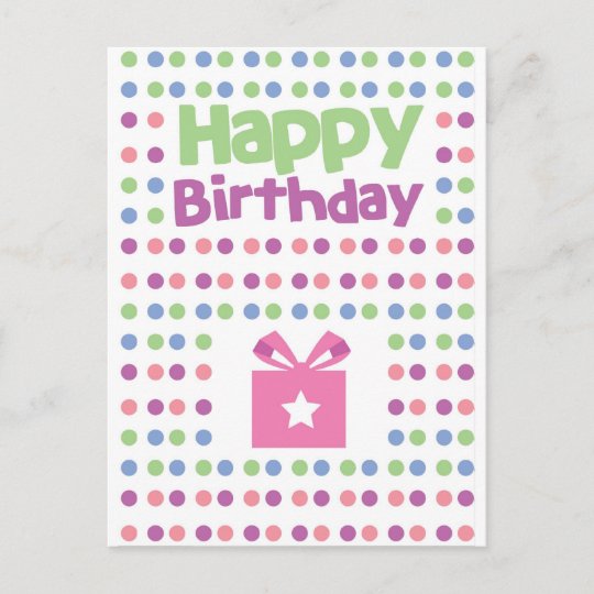 Happy Birthday spotty card | Zazzle.com