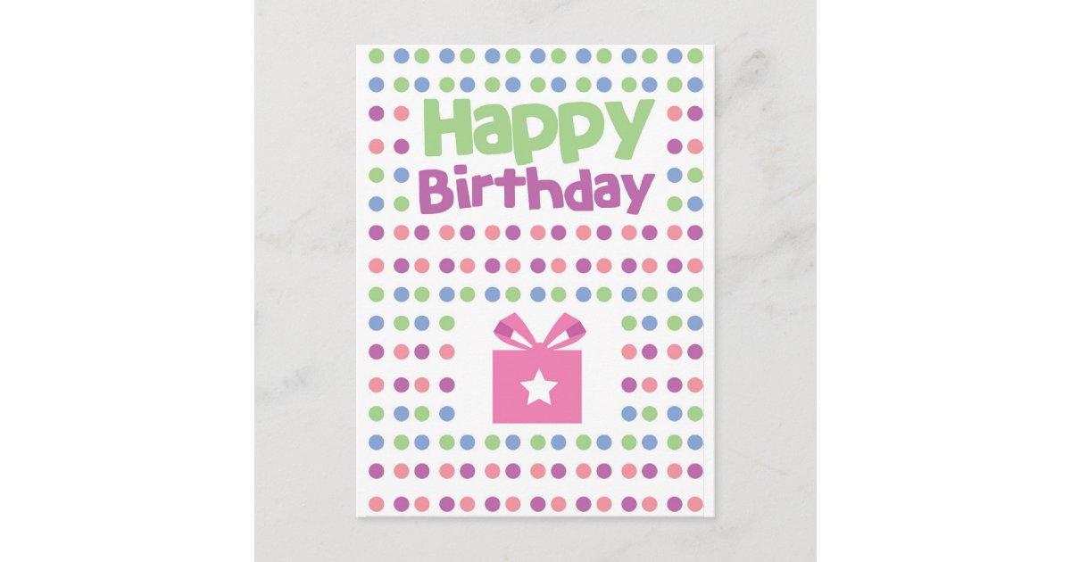 Happy Birthday spotty card | Zazzle