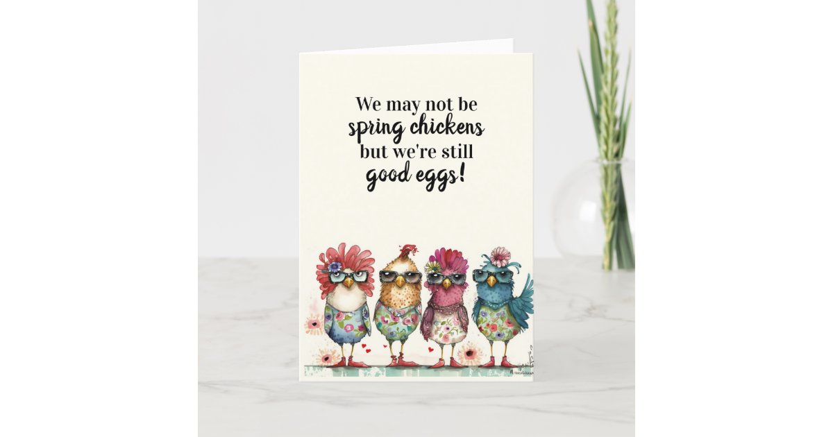 Happy birthday spring chicken holiday card | Zazzle