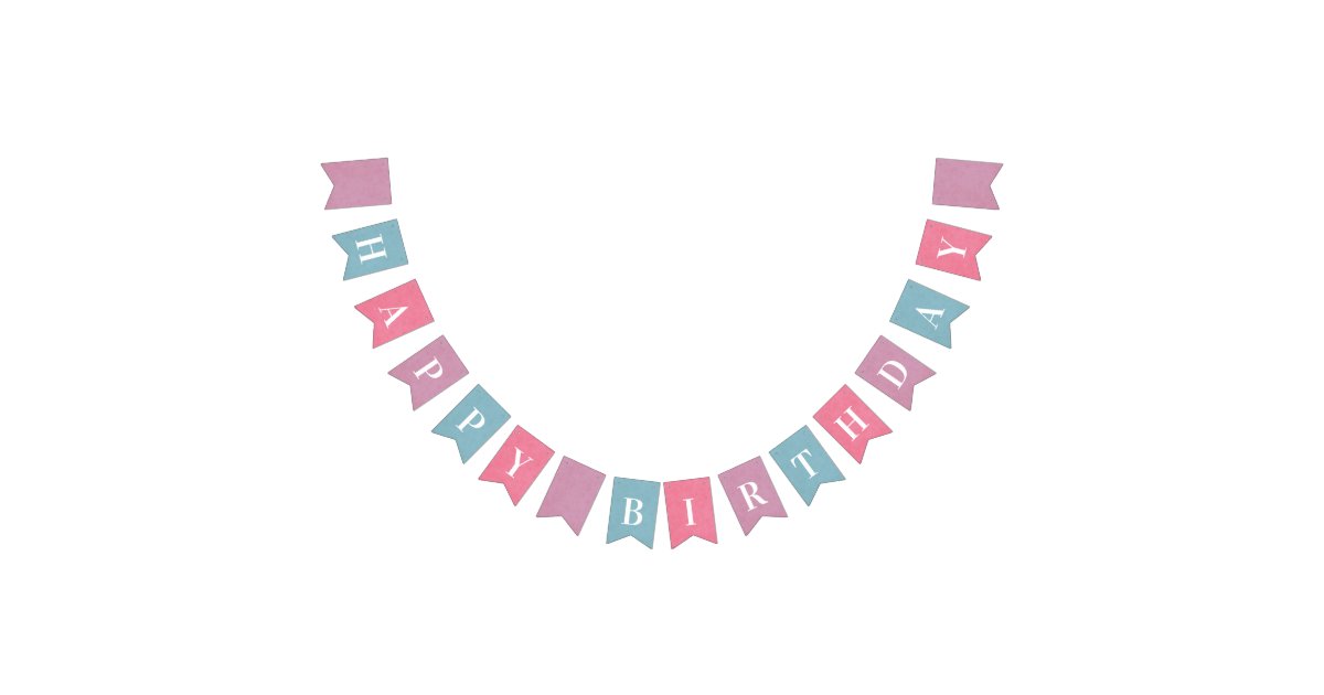 Happy Birthday Spring Colors Custom Bunting Flags | Zazzle