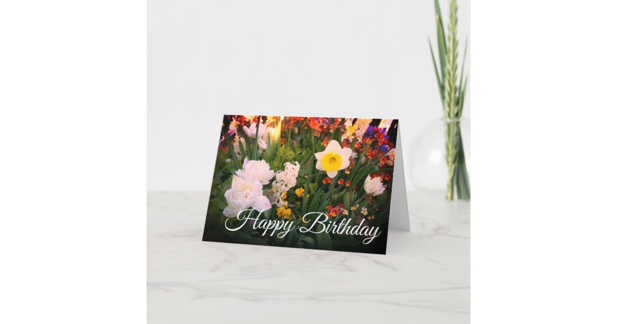Happy Birthday Spring Flowers Card | Zazzle