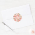 Happy Birthday - Spring Peach Flowers Garden Classic Round Sticker | Zazzle