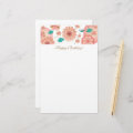 Happy Birthday - Spring Peach Flowers Garden Decor Stationery | Zazzle