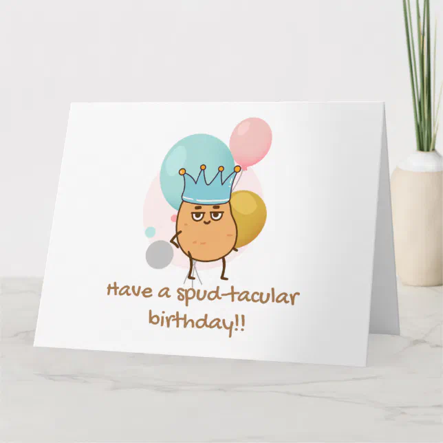Happy Birthday Spud Potato Funny Birthday Card | Zazzle