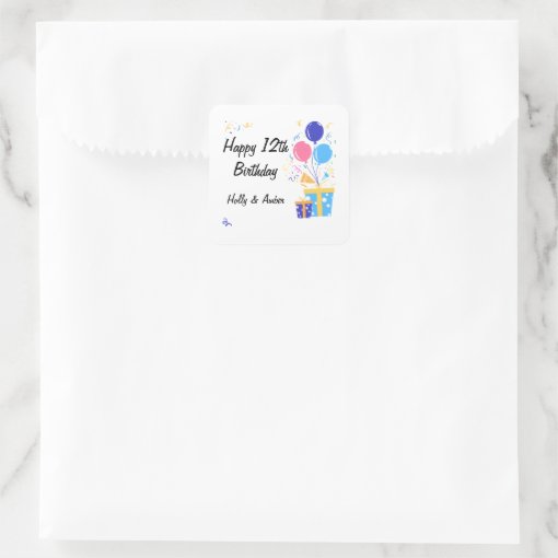 Happy Birthday Square Sticker | Zazzle