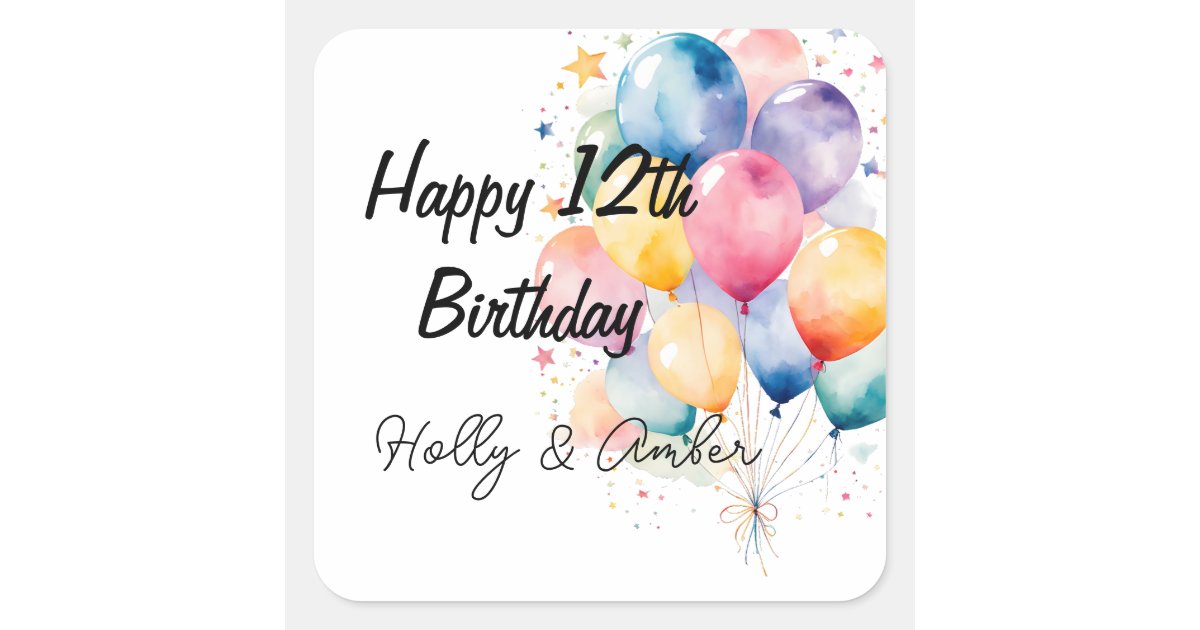 Happy Birthday Square Sticker | Zazzle