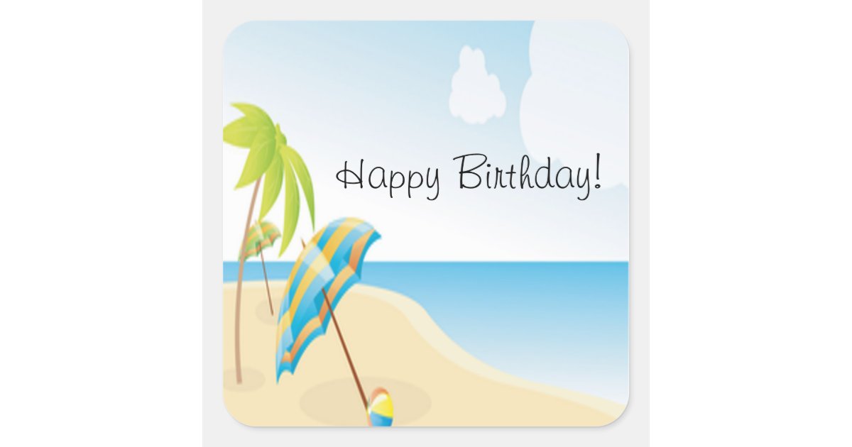 Happy Birthday Square Sticker | Zazzle