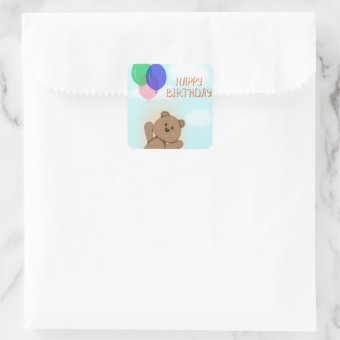 Happy birthday square sticker | Zazzle