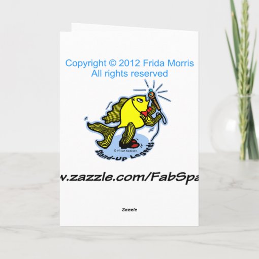 Happy Birthday Stand-Up Fish funny Pink Card | Zazzle