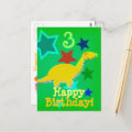 Happy Birthday Star Dinosaur Postcard | Zazzle