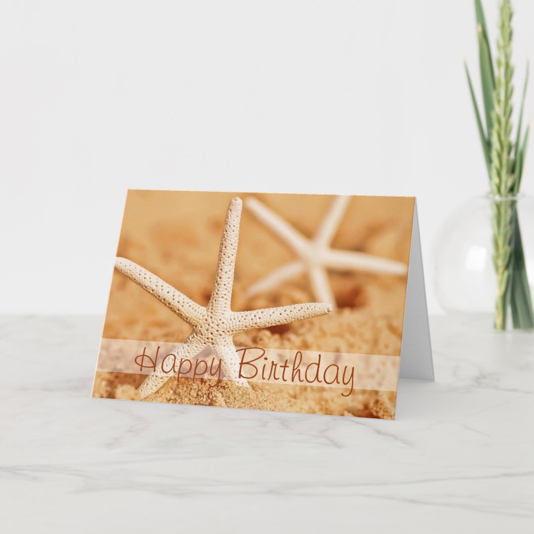 Happy Birthday Starfish Card | Zazzle