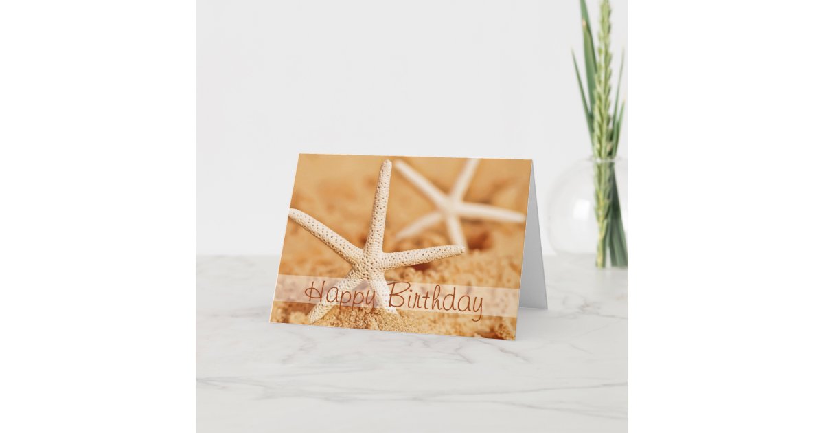 Happy Birthday Starfish Card | Zazzle