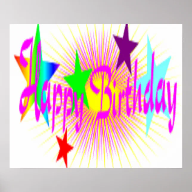 " HAPPY BIRTHDAY " STARS POSTER | Zazzle