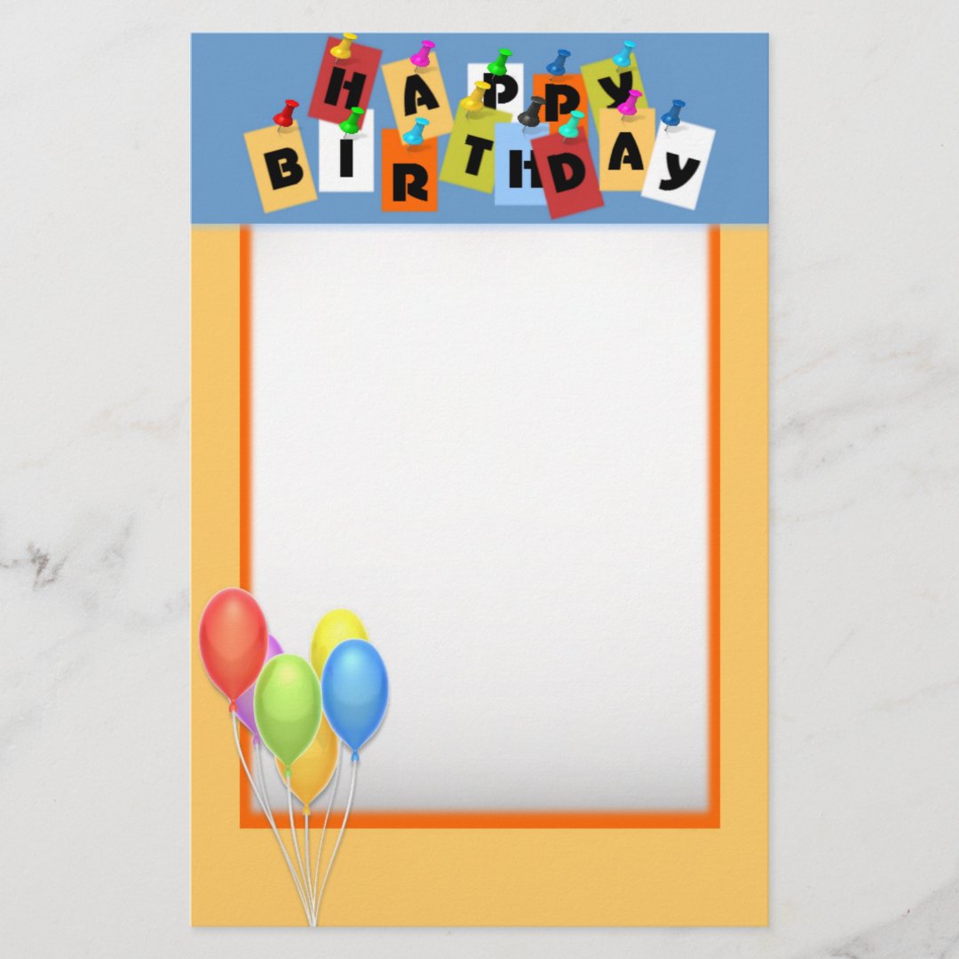 Happy Birthday Stationery | Zazzle