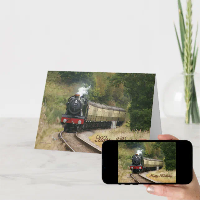 Happy Birthday Steam Locomotive Card | Zazzle