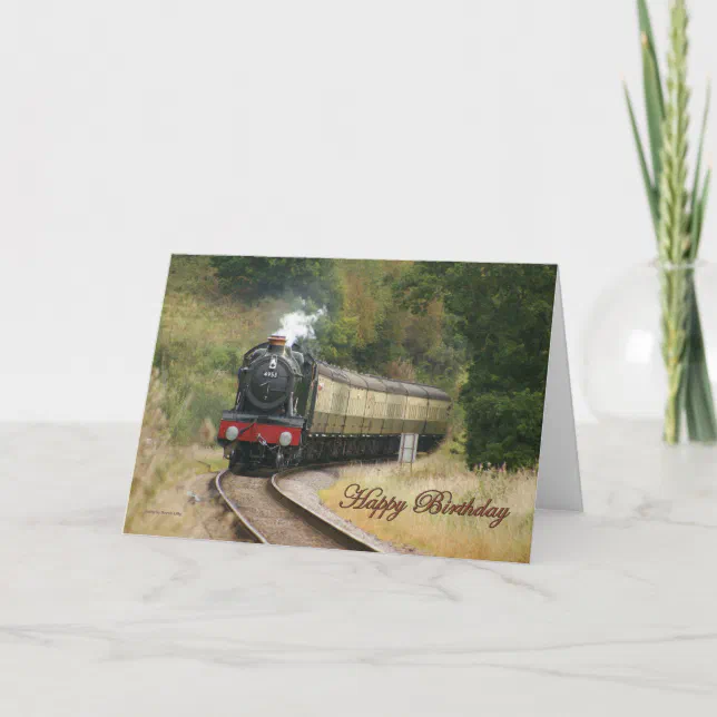 Happy Birthday Steam Locomotive Card | Zazzle