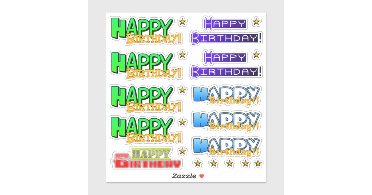 Happy Birthday Stickers | Zazzle